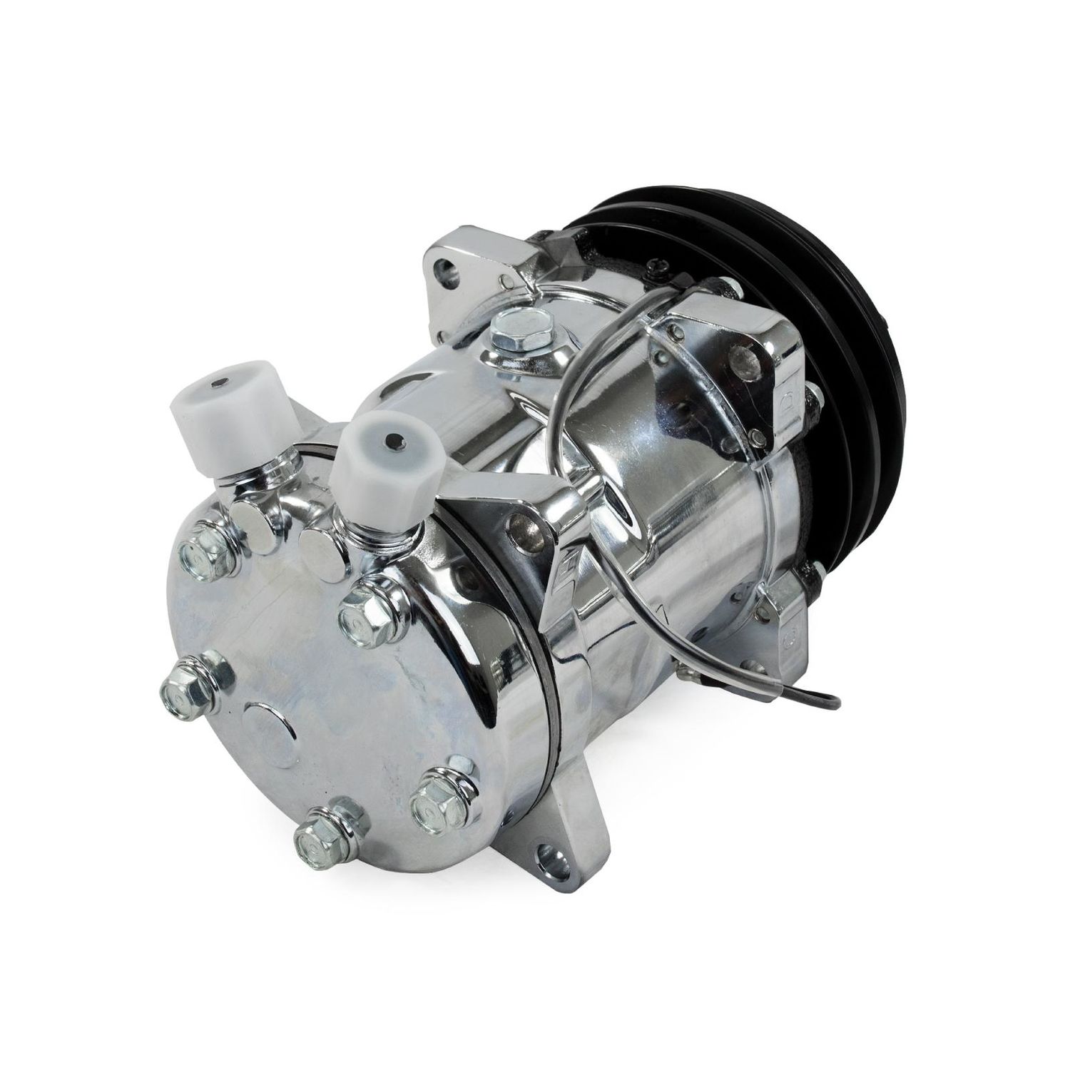 Top Street Performance Chrome Sanden 508 Style A/C Compressor with ...