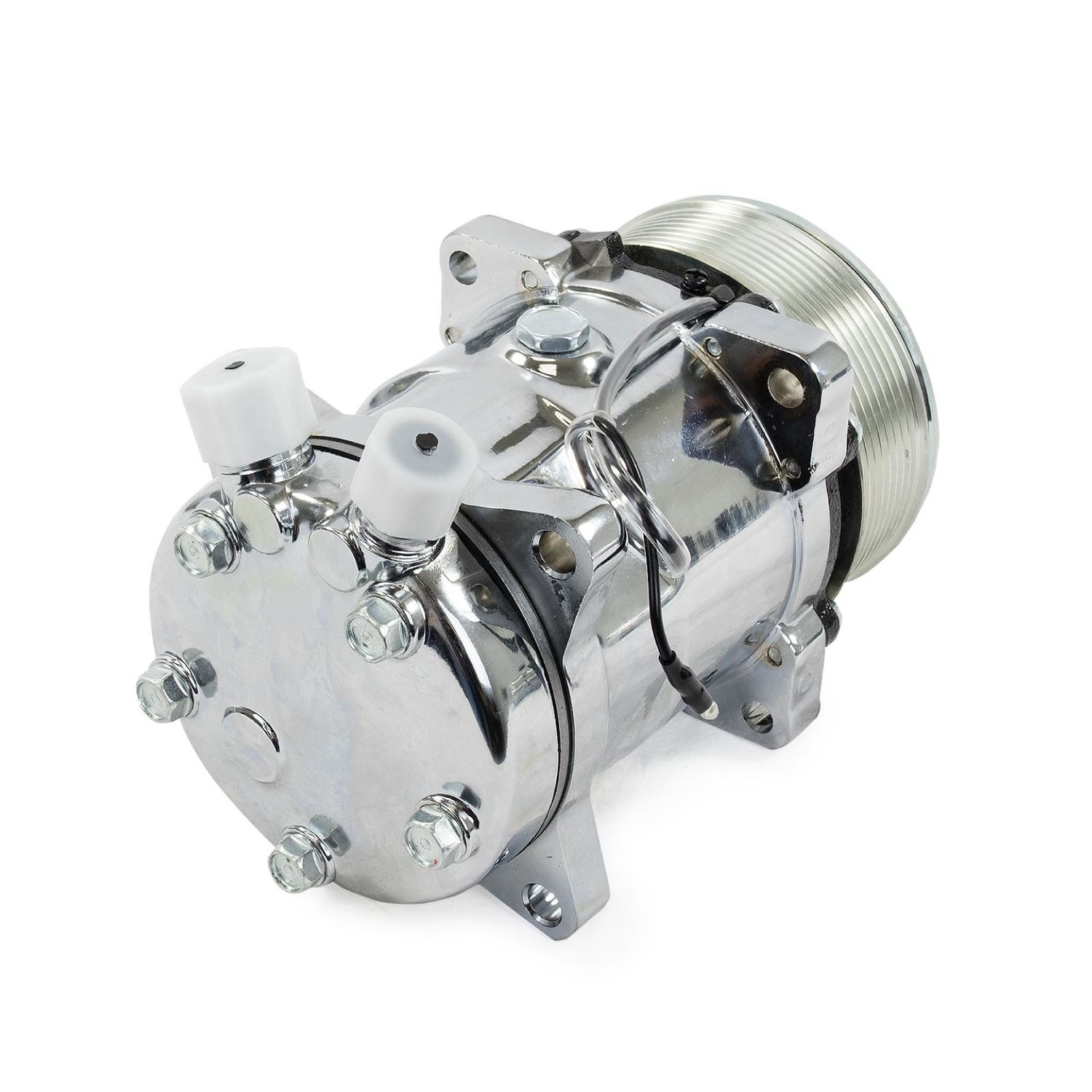 Top Street Performance Chrome Sanden 508 Style A/C Compressor with ...