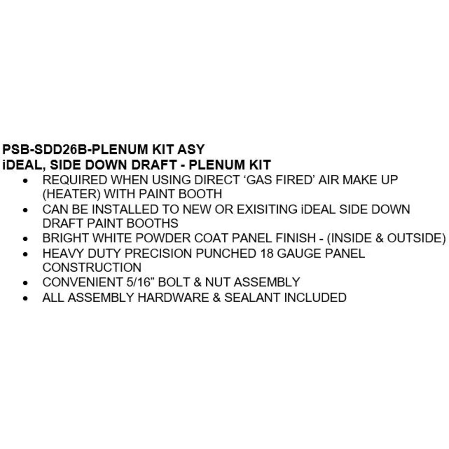 iDeal Canopy for Side Down Draft Paint Booth