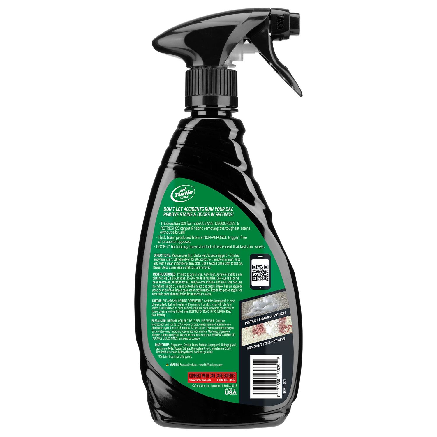 Turtle Wax Spot Clean Stain and Odor Remover 16oz