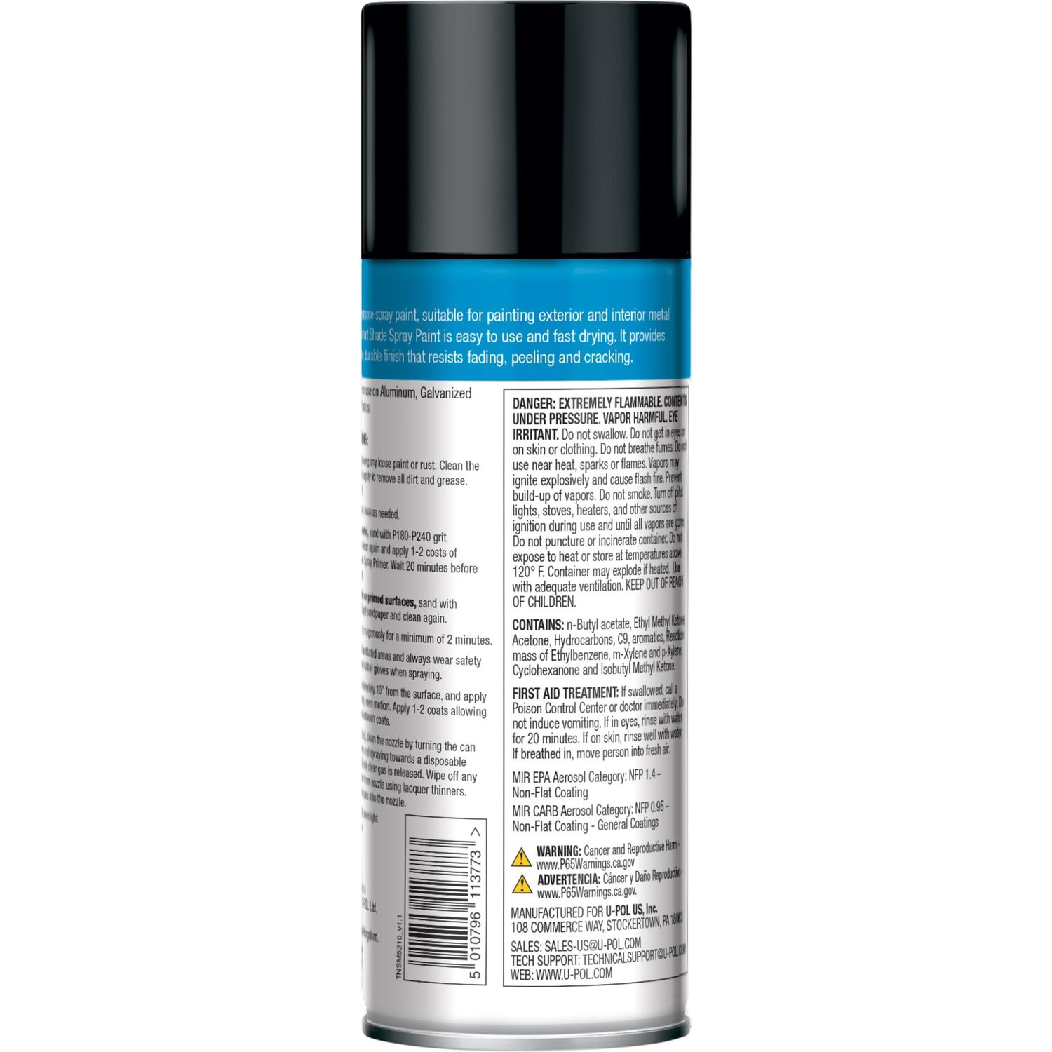 U-POL Gloss Black Smart Shade General Purpose Spray Paint