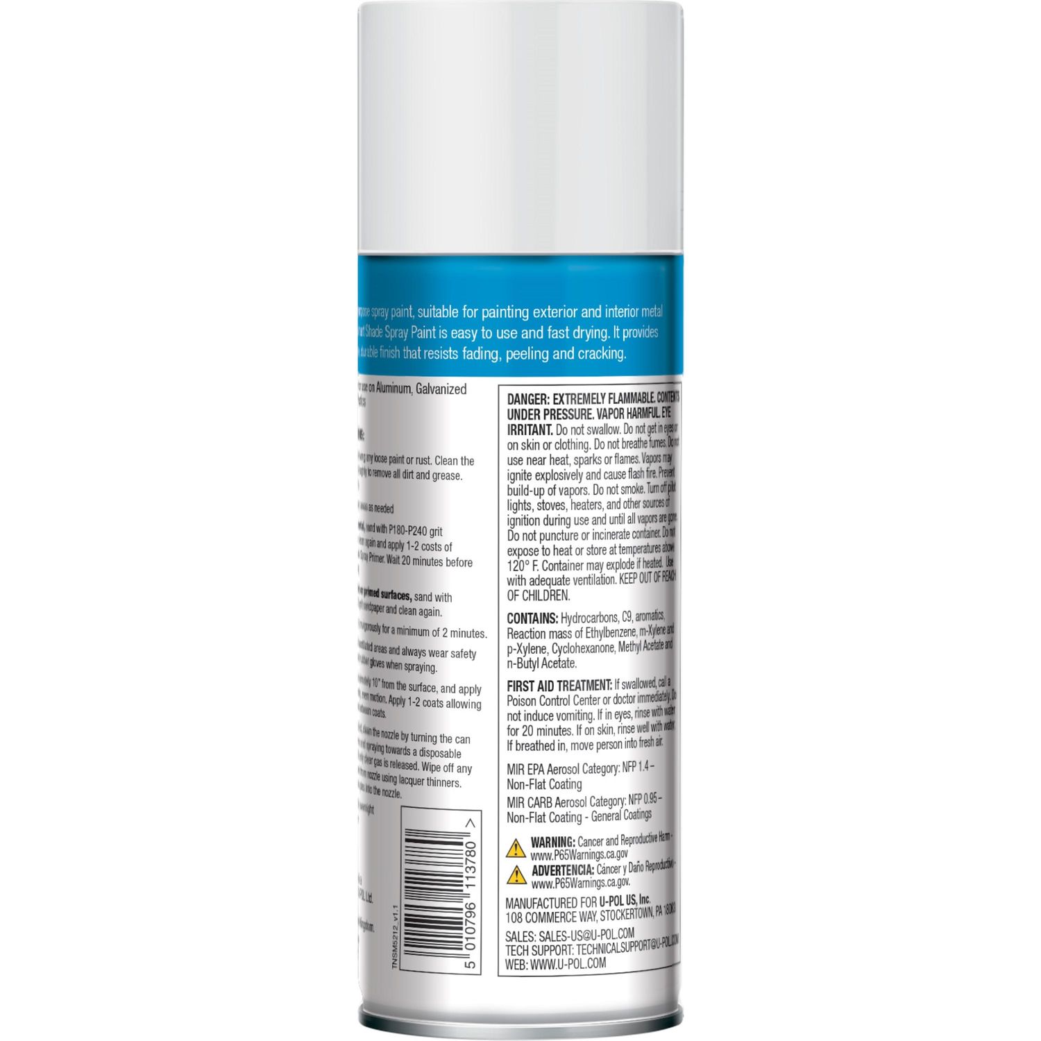 U-POL Gloss White Smart Shade General Purpose Spray Paint