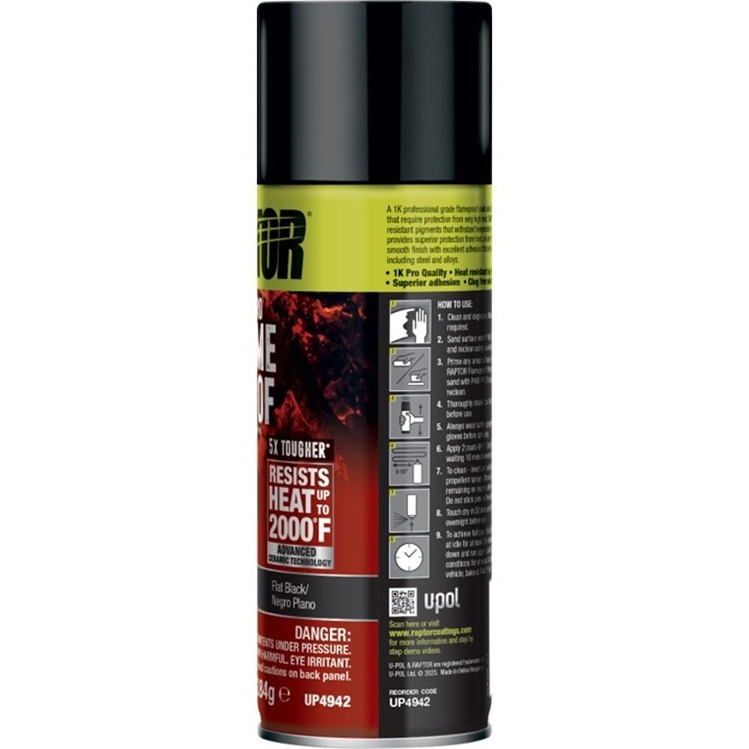 RAPTOR Flat Black Flameproof High Temp Paint