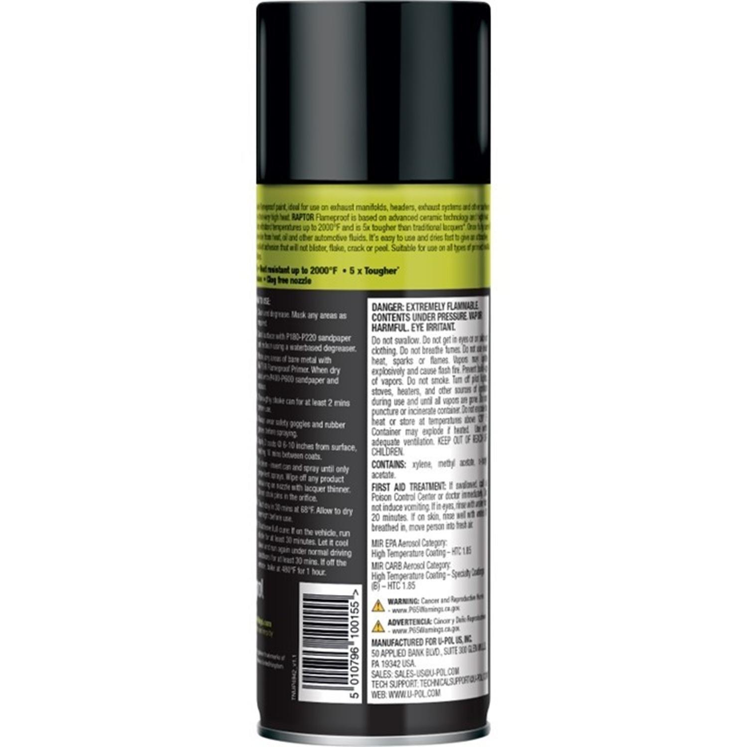 RAPTOR Flat Black Flameproof High Temp Paint