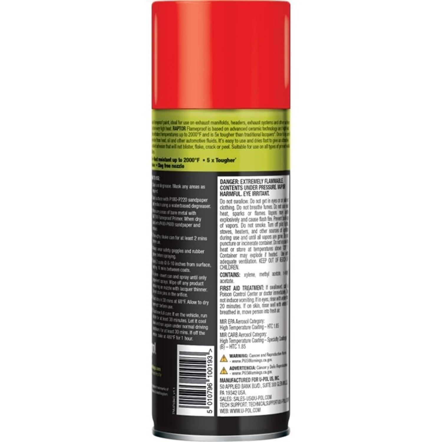 RAPTOR Flat Red Flameproof High Temp Paint