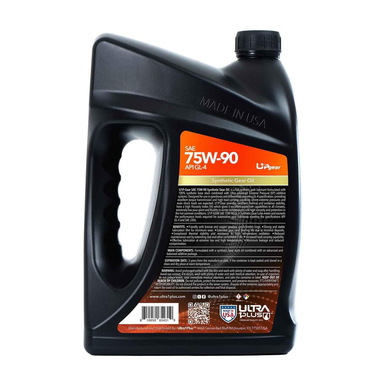 Ultra1Plus 75W-90 Synthetic Gear Oil, API GL-4