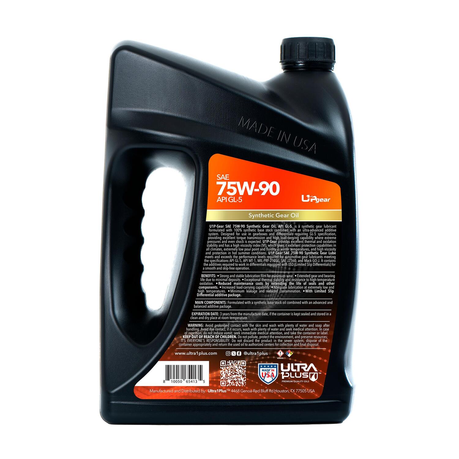 Ultra1Plus SAE 75W-90 Synthetic Limited Slip Gear Oil API GL-5