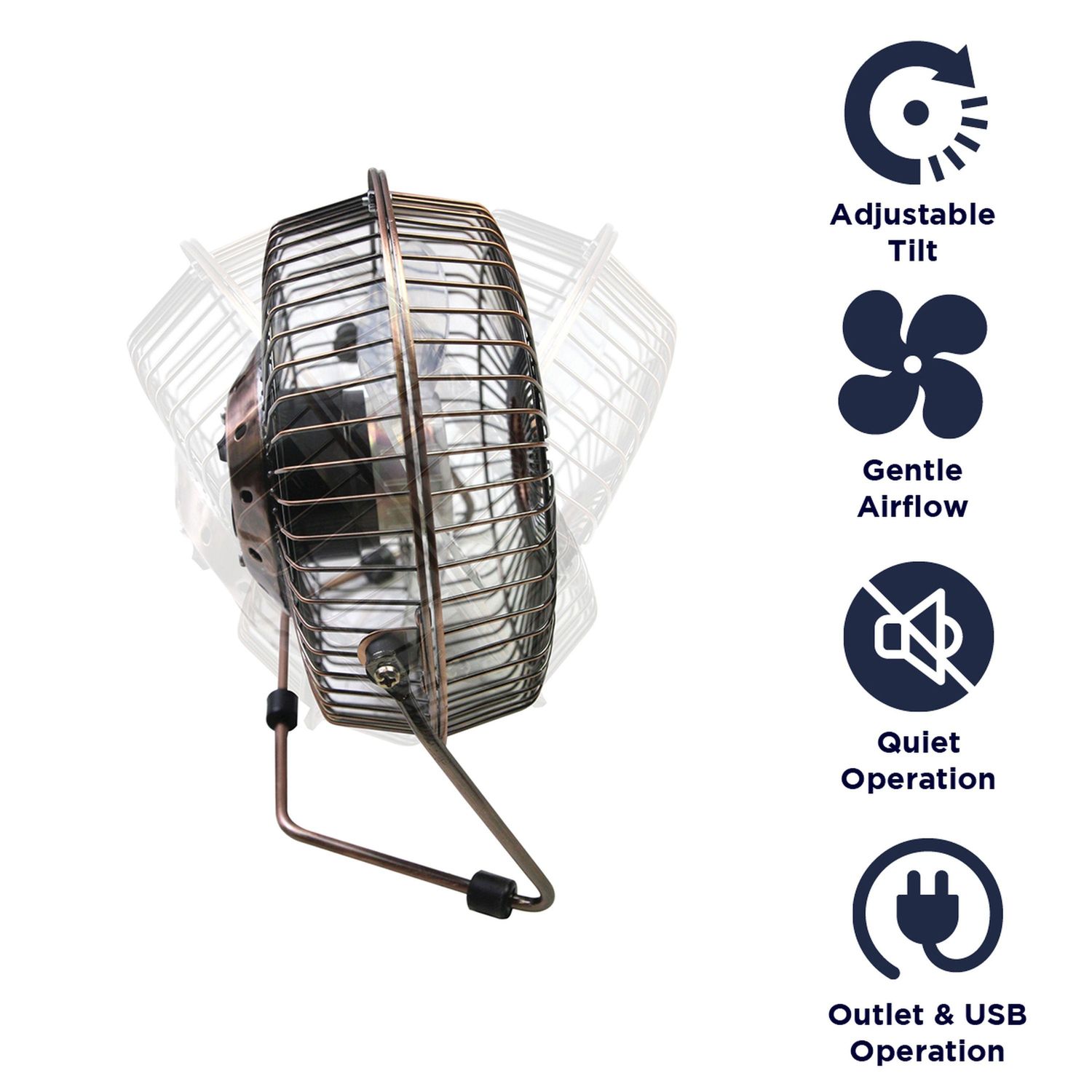 Ventamatic 8in DC Desk Fan with USB Plug