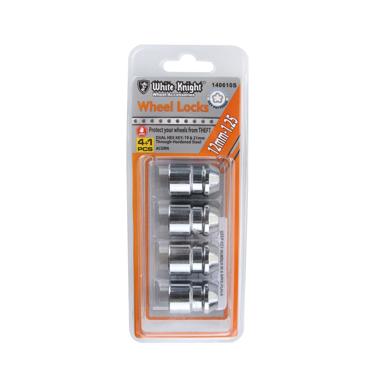 White Knight Wheel Lock Set 140610S