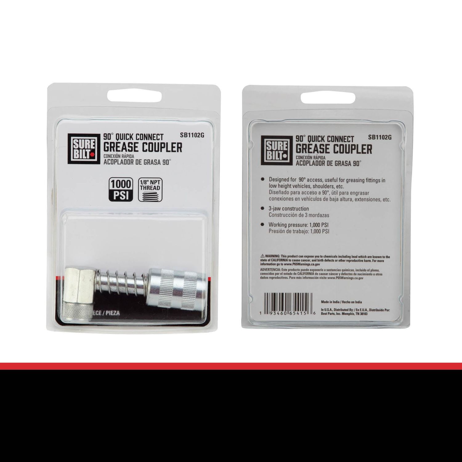 SureBilt 90 Degree Quick Connect Grease Gun Coupler