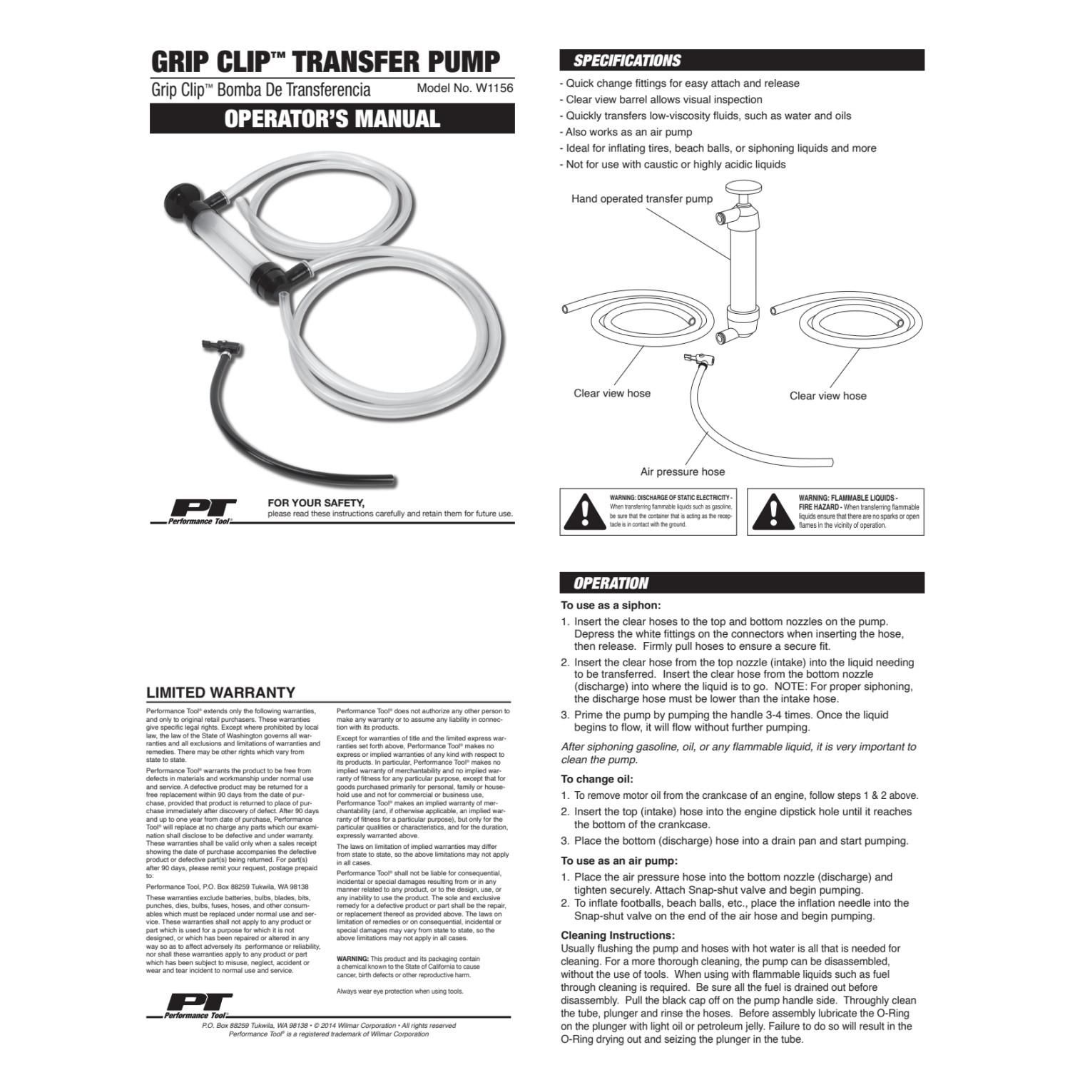 Performance Tool Transfer Pump