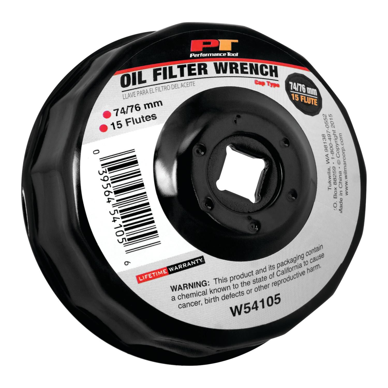 Performance Tool Oil Filter Wrench