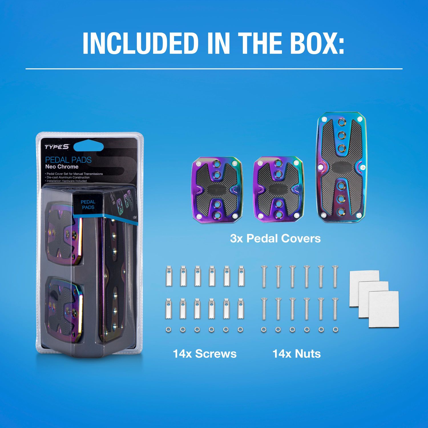 TYPE S Neo Chrome Pedal Pads