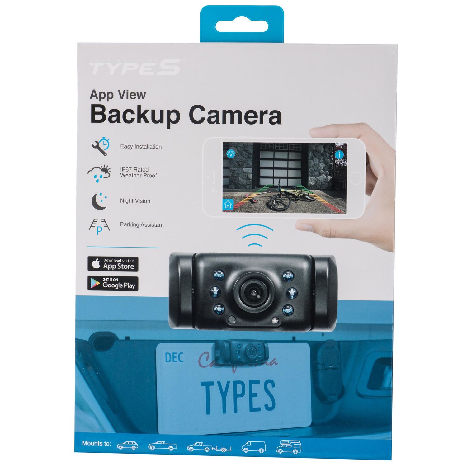 TYPE S Reverse Light-Powered Backup Camera with App-Driven View Via ...