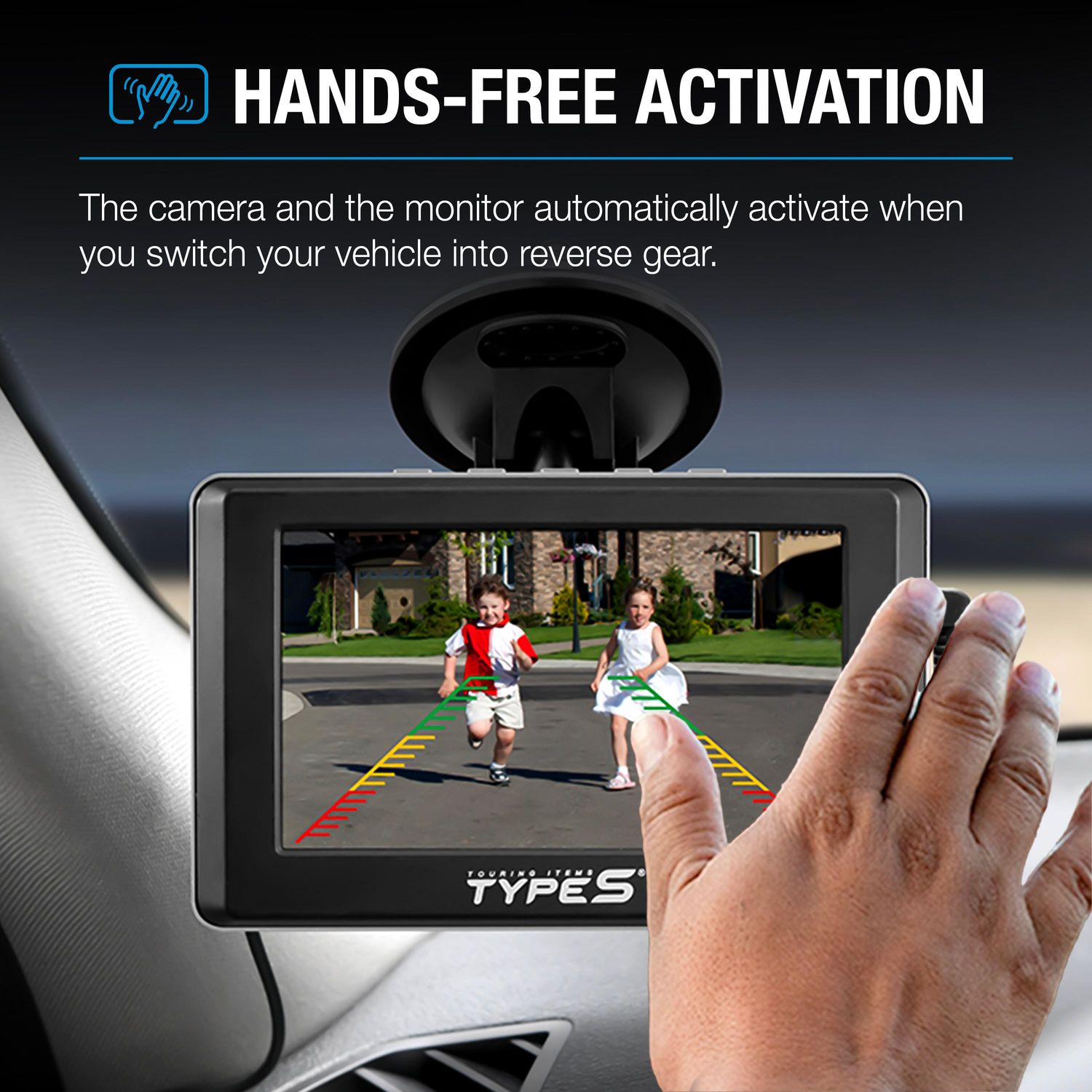 TYPE S 4.3in LCD Screen Reverse Light-Powered Digital Wireless Backup ...