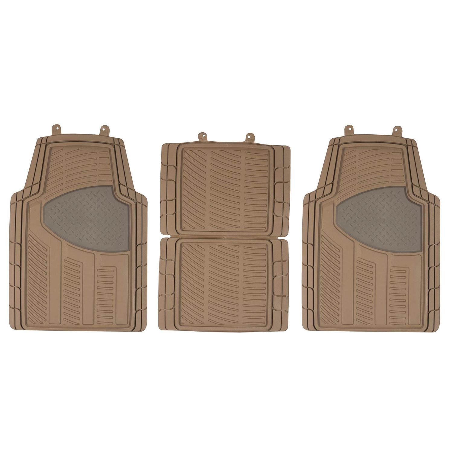 ProElite Tan Premium Rubber Floor Mat 4 Piece
