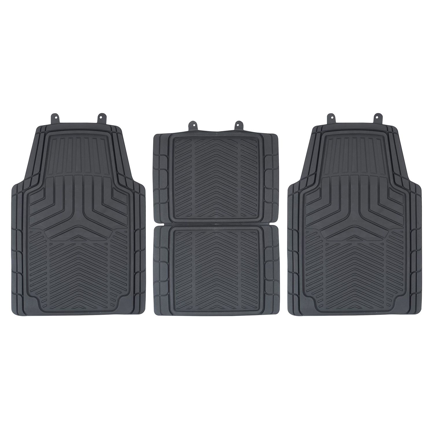 ProElite Black Rubber Floor Mat 4 Piece