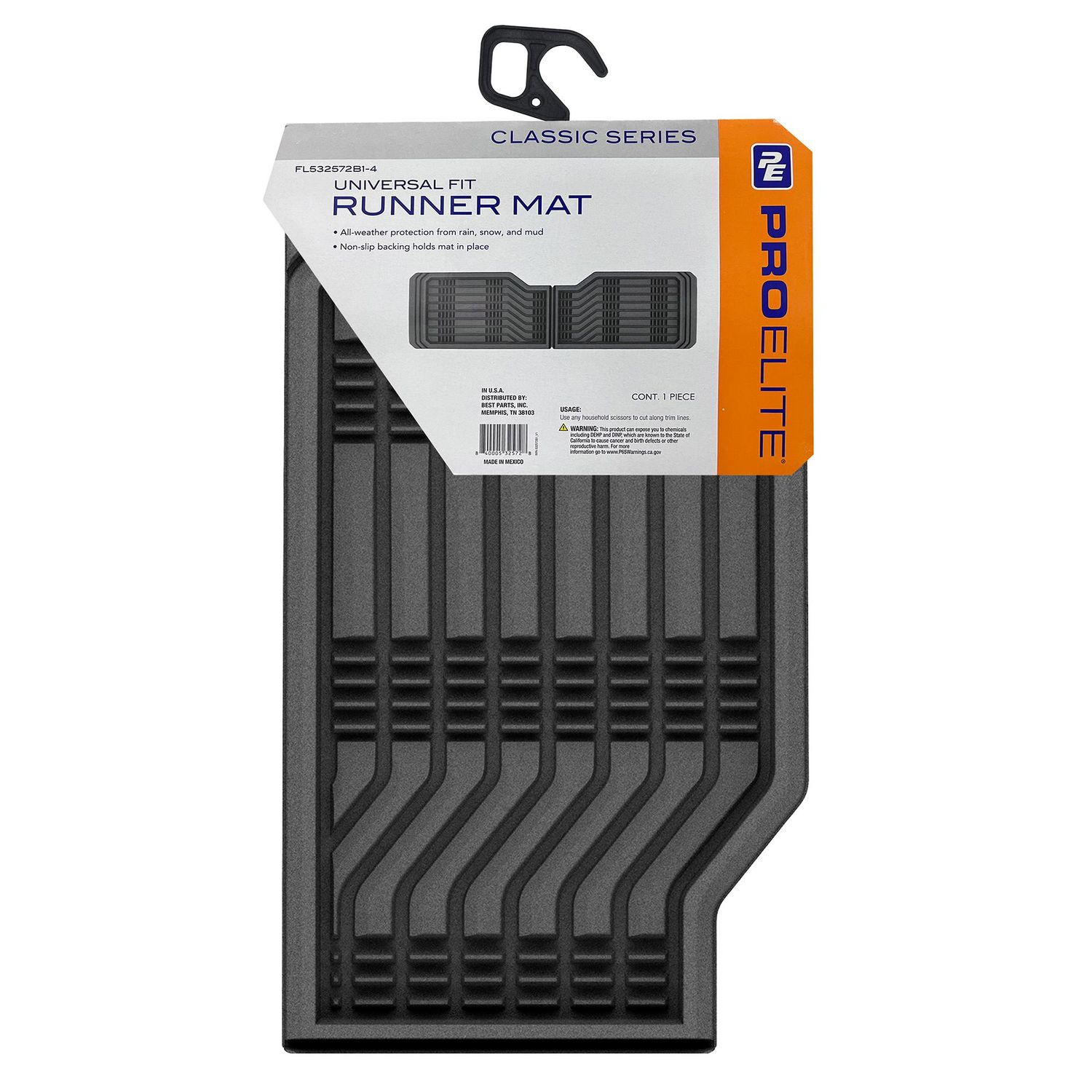 ProElite Black Rubber Runner Floor Mat