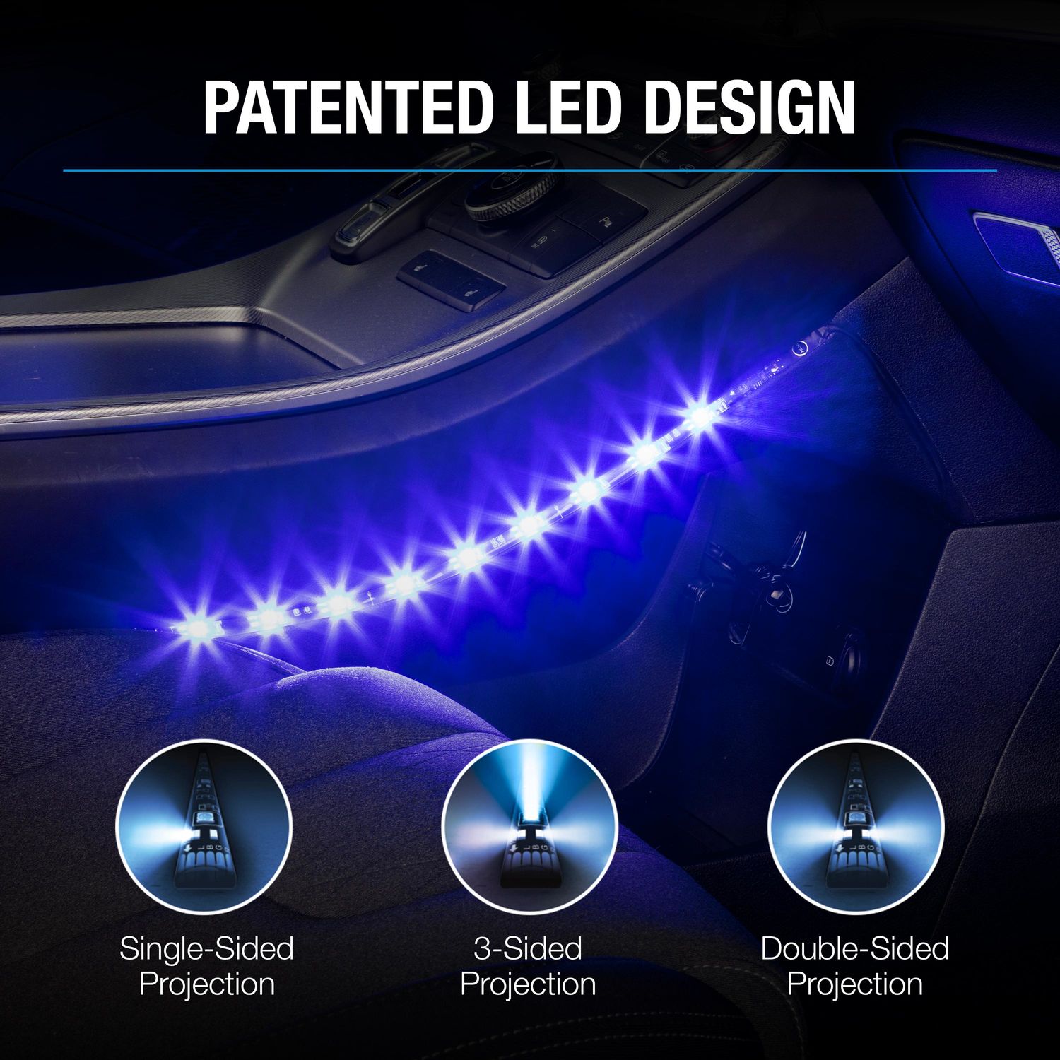 Type S 24in Blue LED Tri Directional