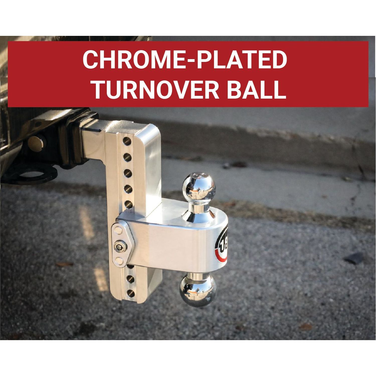 Weigh Safe 10in Adjustable Drop Hitch 180 Degrees Turnover Ball Mount