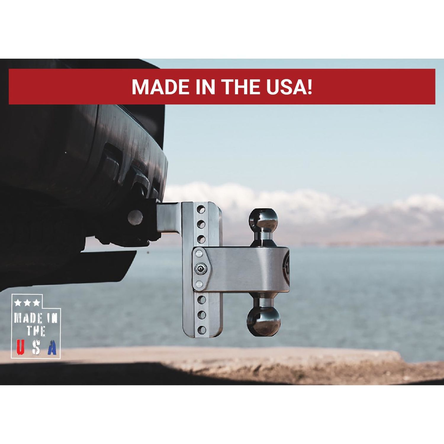 Weigh Safe 8in Adjustable Drop Hitch 180 Degrees Turnover Ball Mount