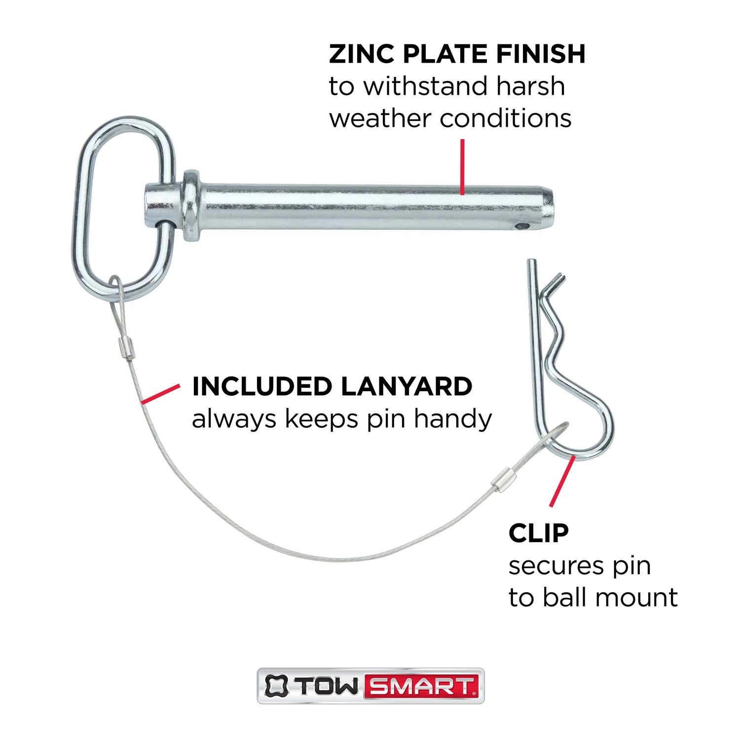 TowSmart 5/8in x 4 3/4in Clevis Pin