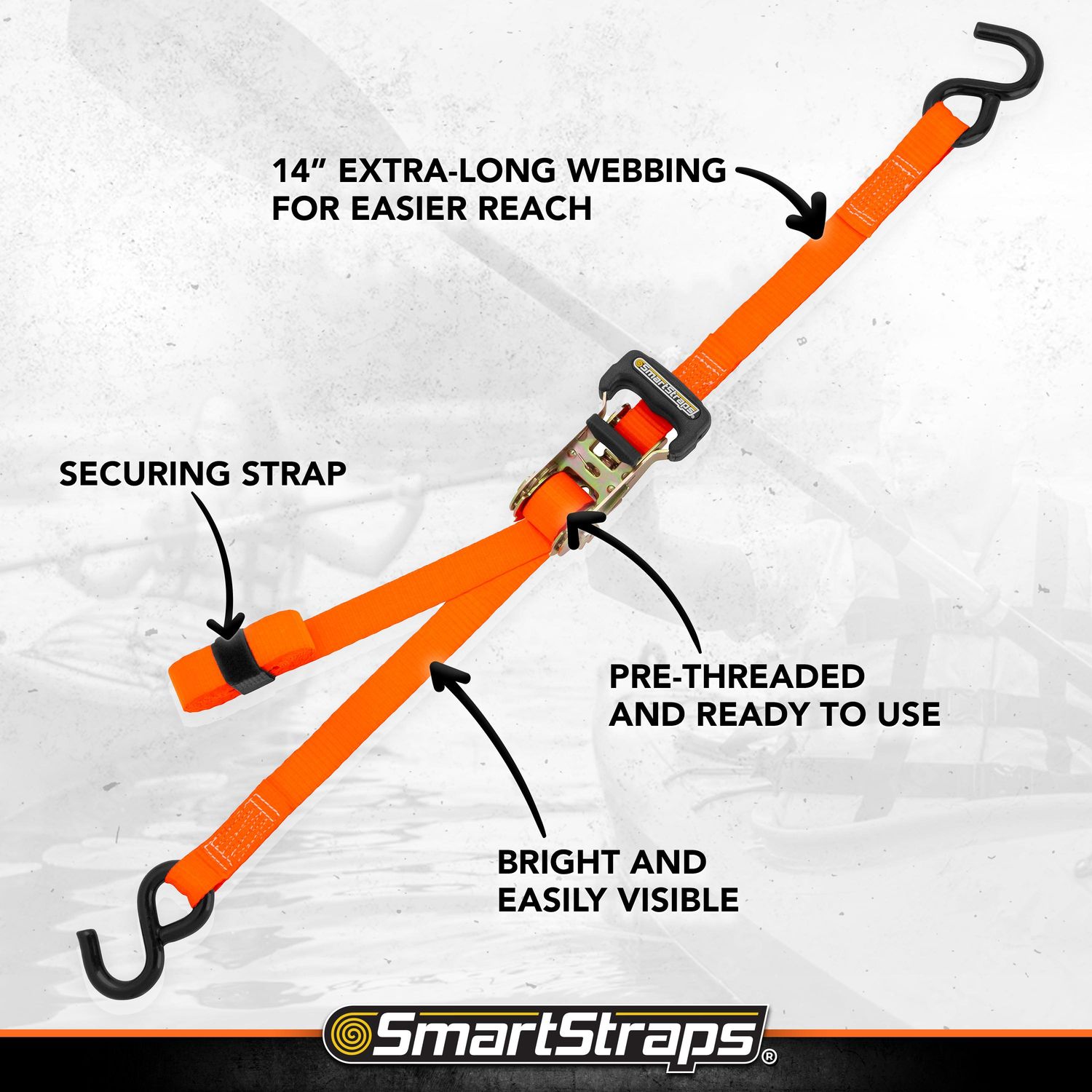 SmartStraps 10ft 3,000lbs Heavy Duty Ratchet