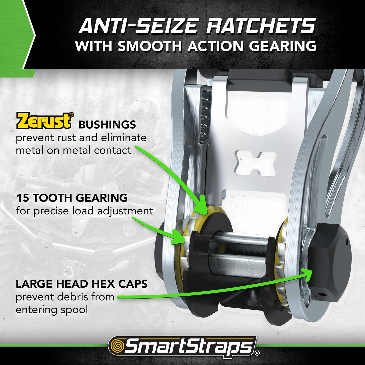 SmartStraps 10ft 1,500lbs Ratchet 2 Pack