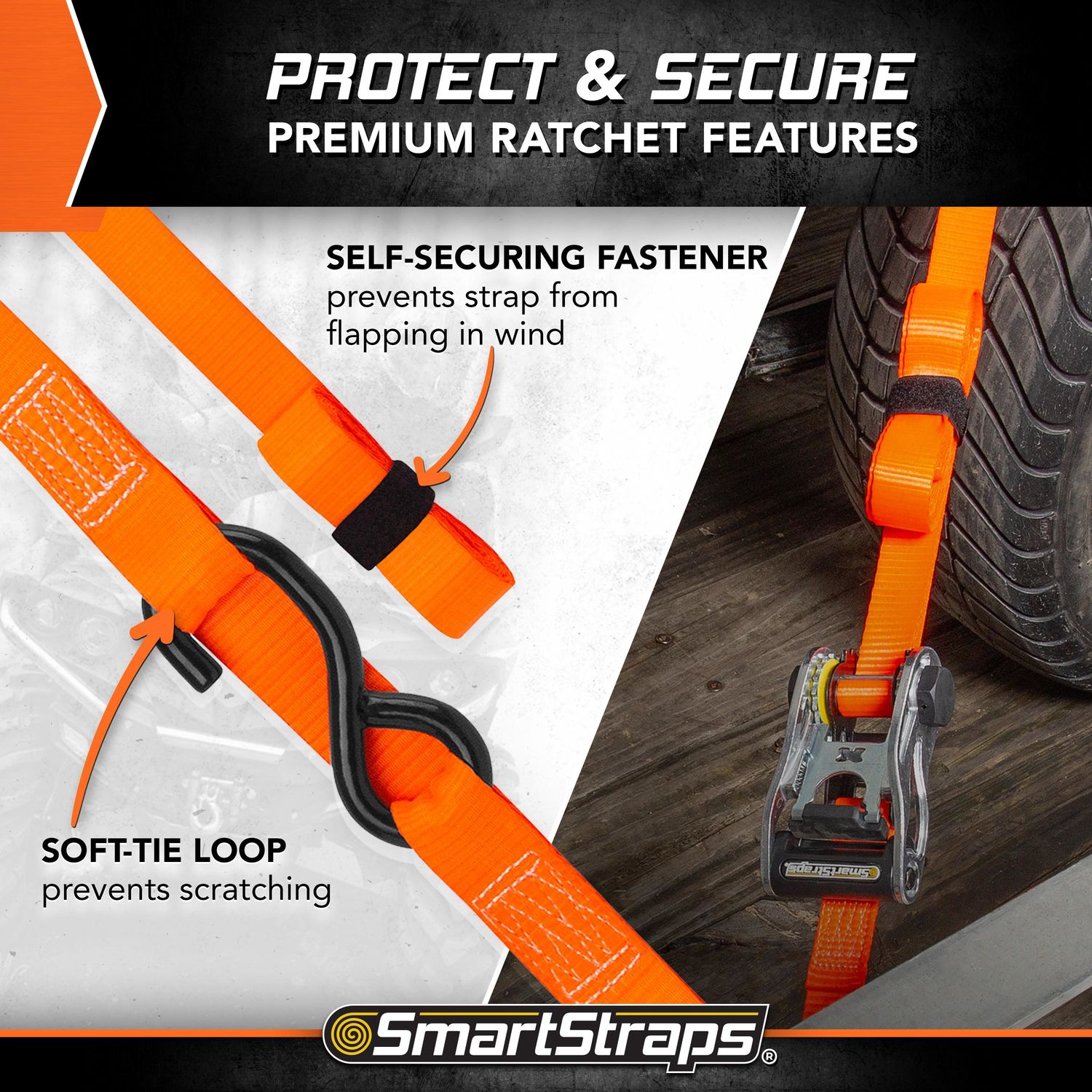 SmartStraps 14ft 3,000lbs Ratchet 4 Pack