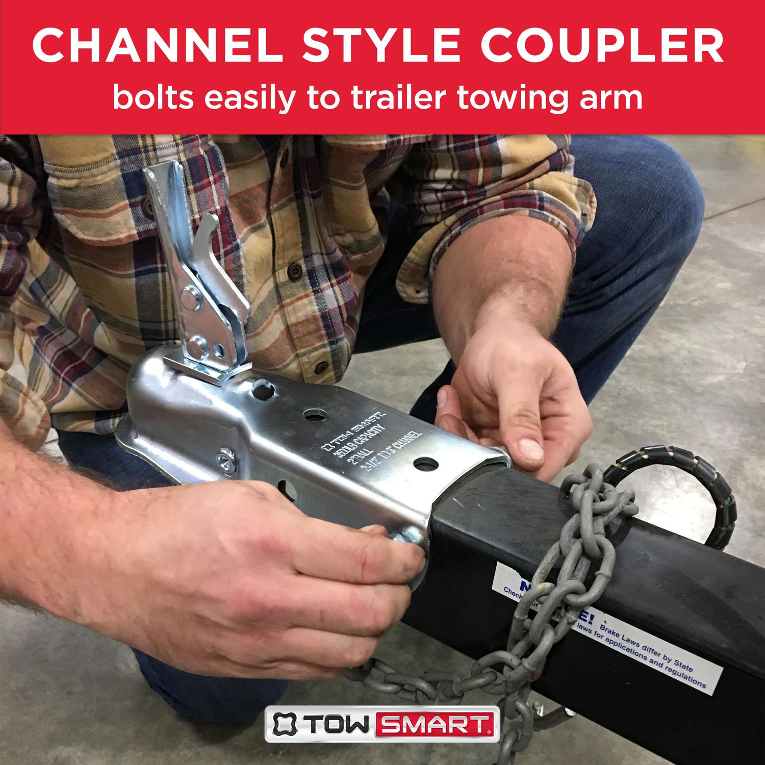 TowSmart 2in to 2 1/2in Class I Coupler - 1 7/8in Ball with Adjustable ...