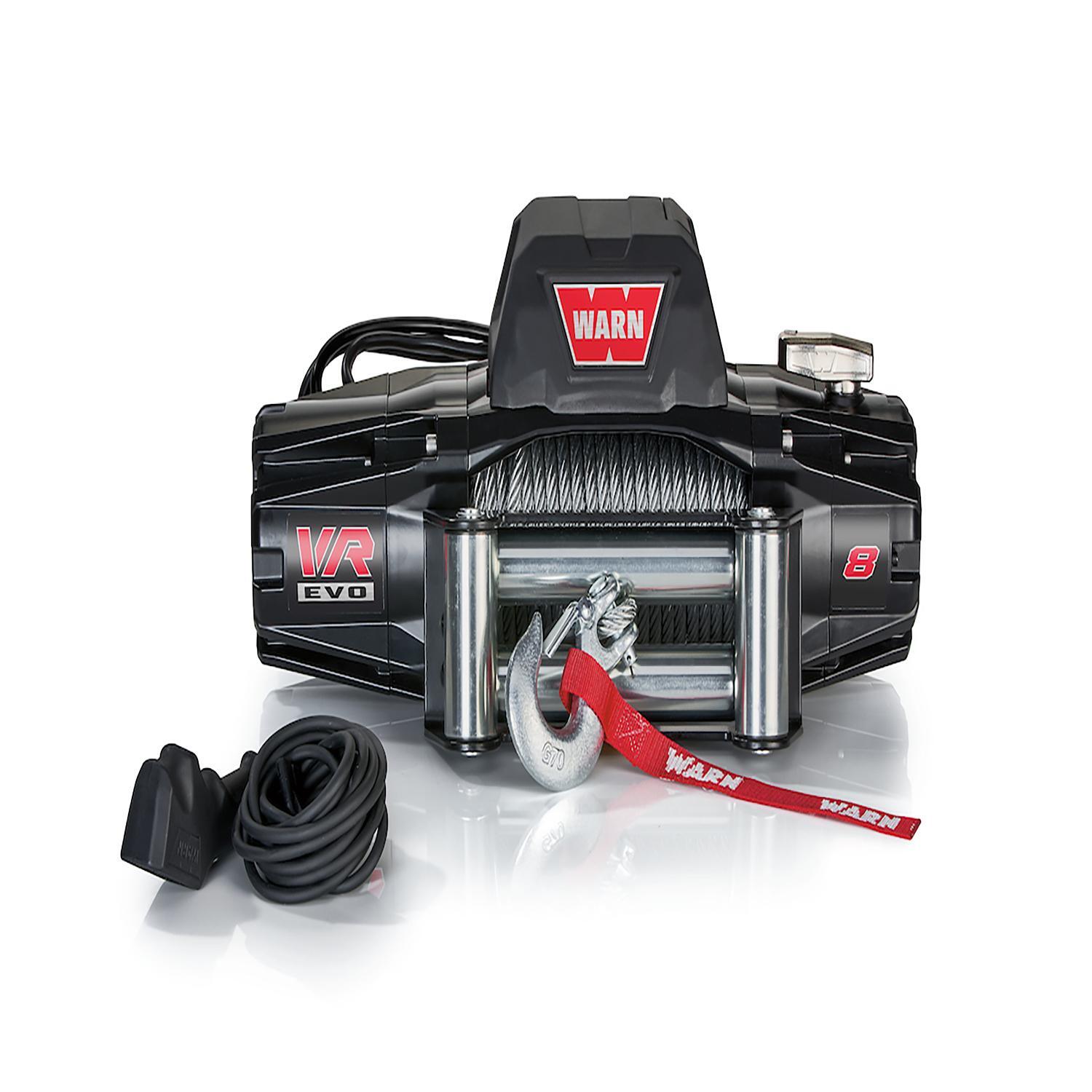 Warn 8,000lbs Line Pull, 94ft Wire Rope 12 Volt Vehicle Mount Vehicle ...