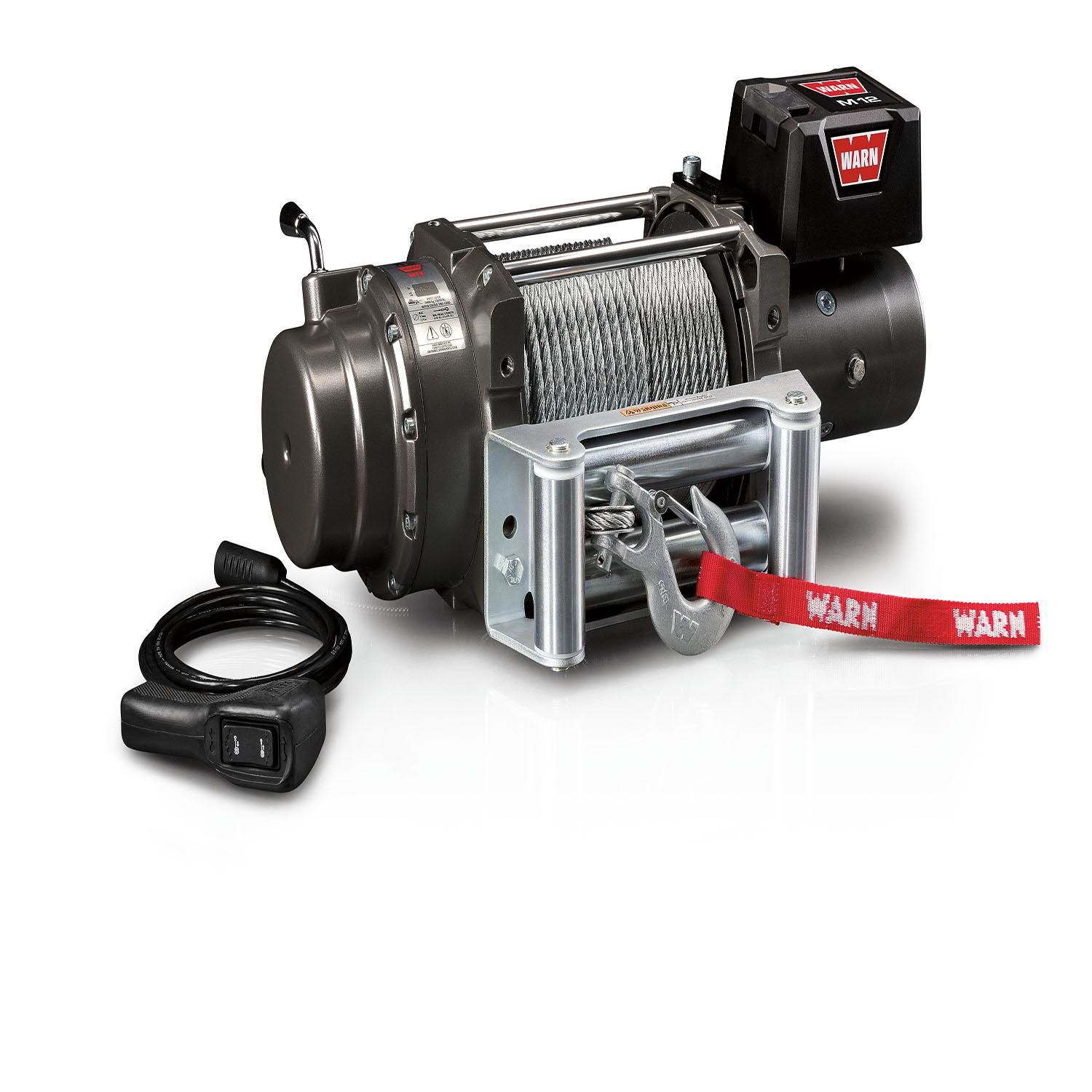 Warn 12,000lbs Line Pull, 125ft Wire Rope 12 Volt Vehicle Mount ...