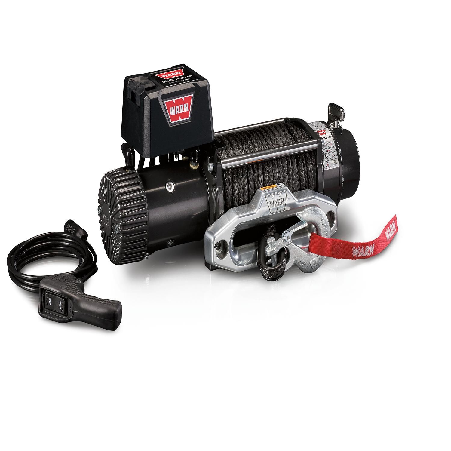 Warn 9,500lbs Line Pull, 100ft Synthetic Rope Vehicle Mount Vehicle Recovery Winch