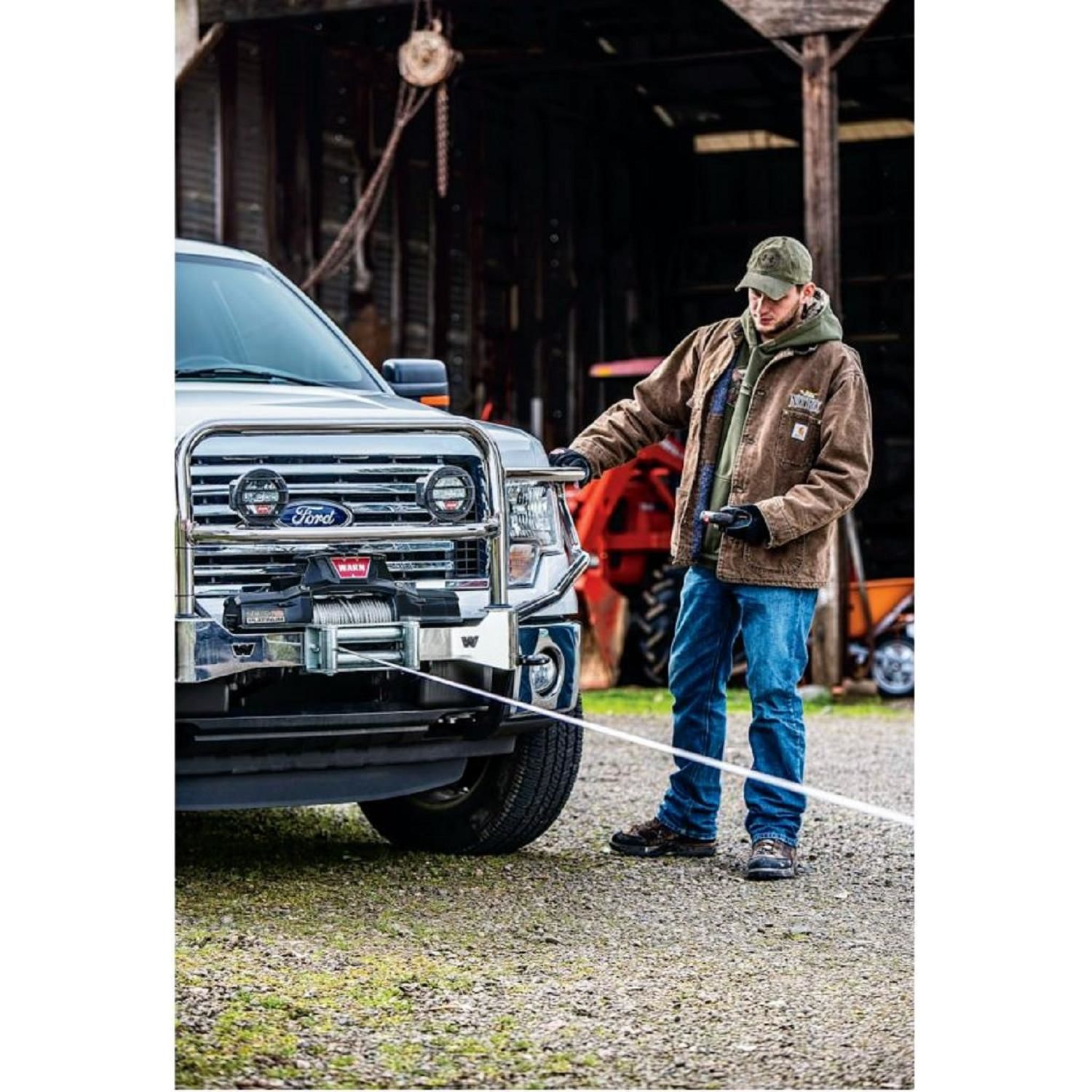 Warn 12,000lbs Line Pull, 80ft Wire Rope 12 Volt Vehicle Mount Recovery ...