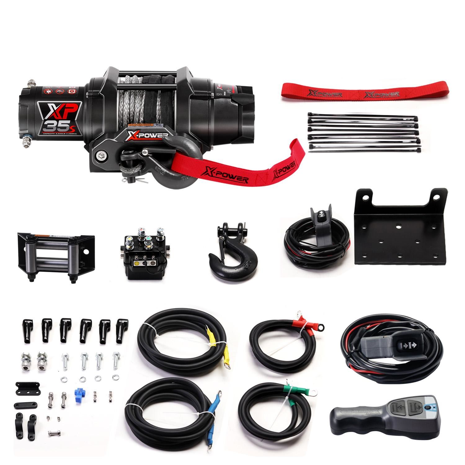X-Power 12 Volt 3,500lbs Wireless Remote ATV/UTV Electric Winch