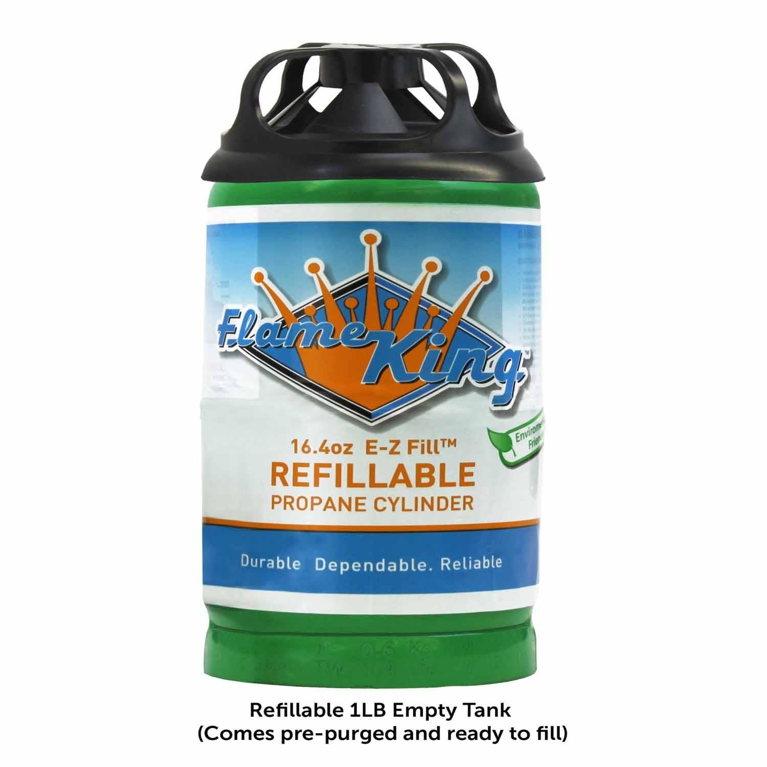 FLAME KING 1lb Refillable Propane Cylinder Tank