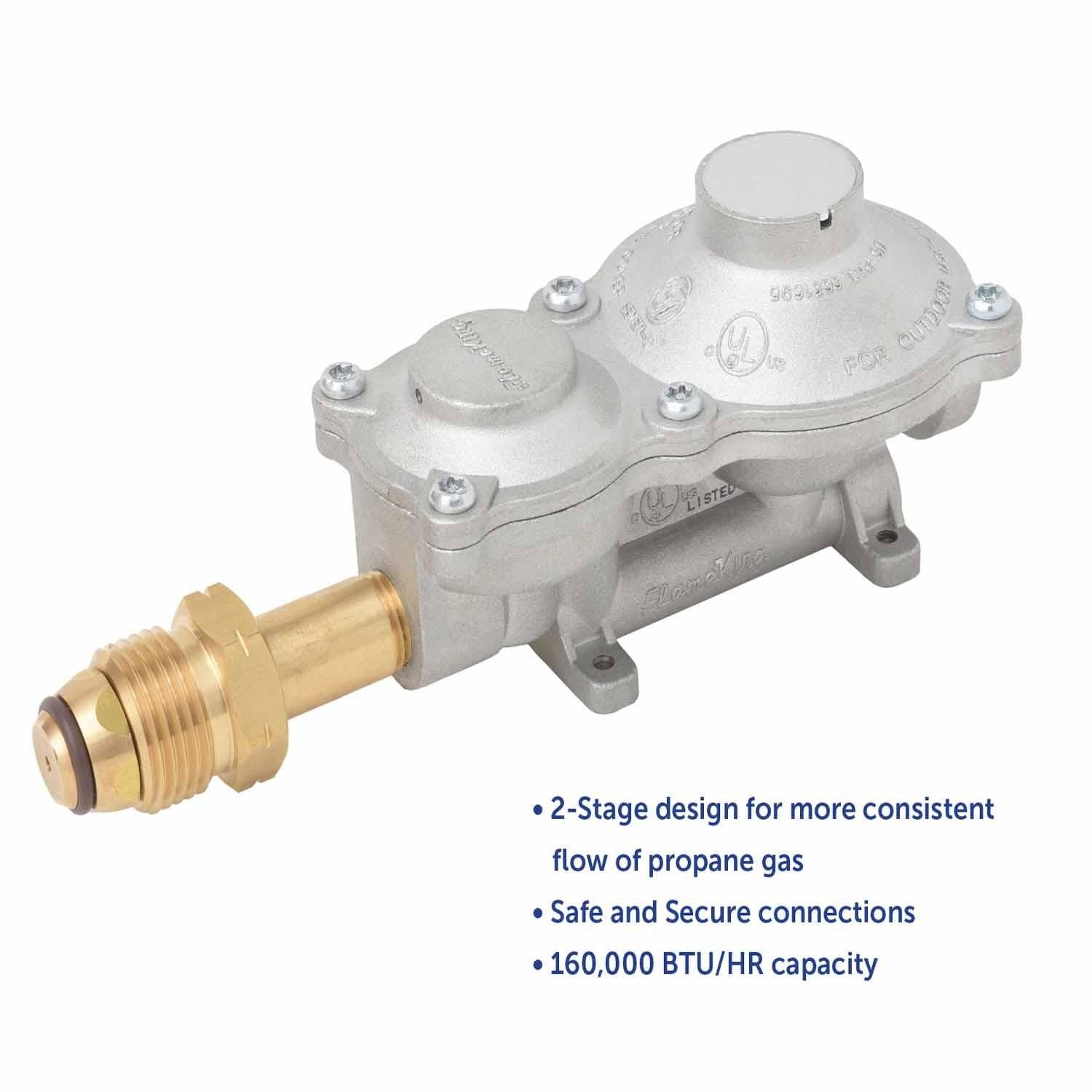 FLAME KING 2 Stage Propane Gas Regulator with POL