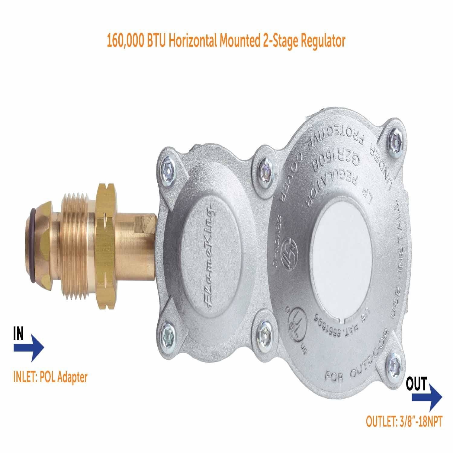 FLAME KING 2 Stage Propane Gas Regulator with POL