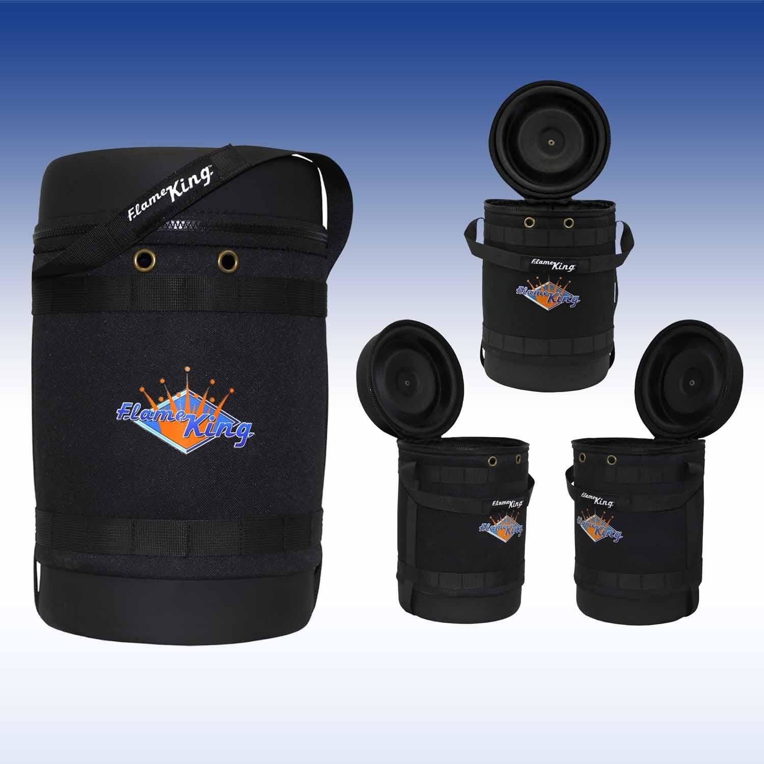 FLAME KING 5lbs Propane Gas Tank Hauler Kit with Adapter Hose and ...