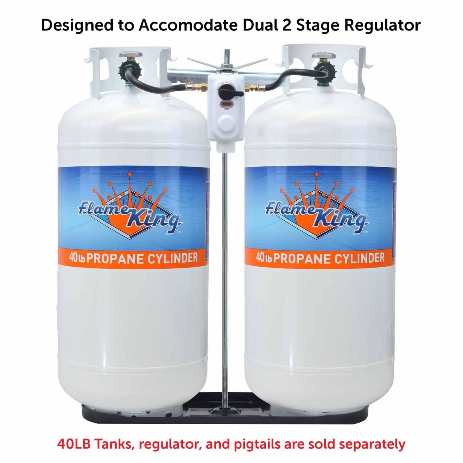 FLAME KING 40lbs RV Dual Propane Tank Hold Down Rack