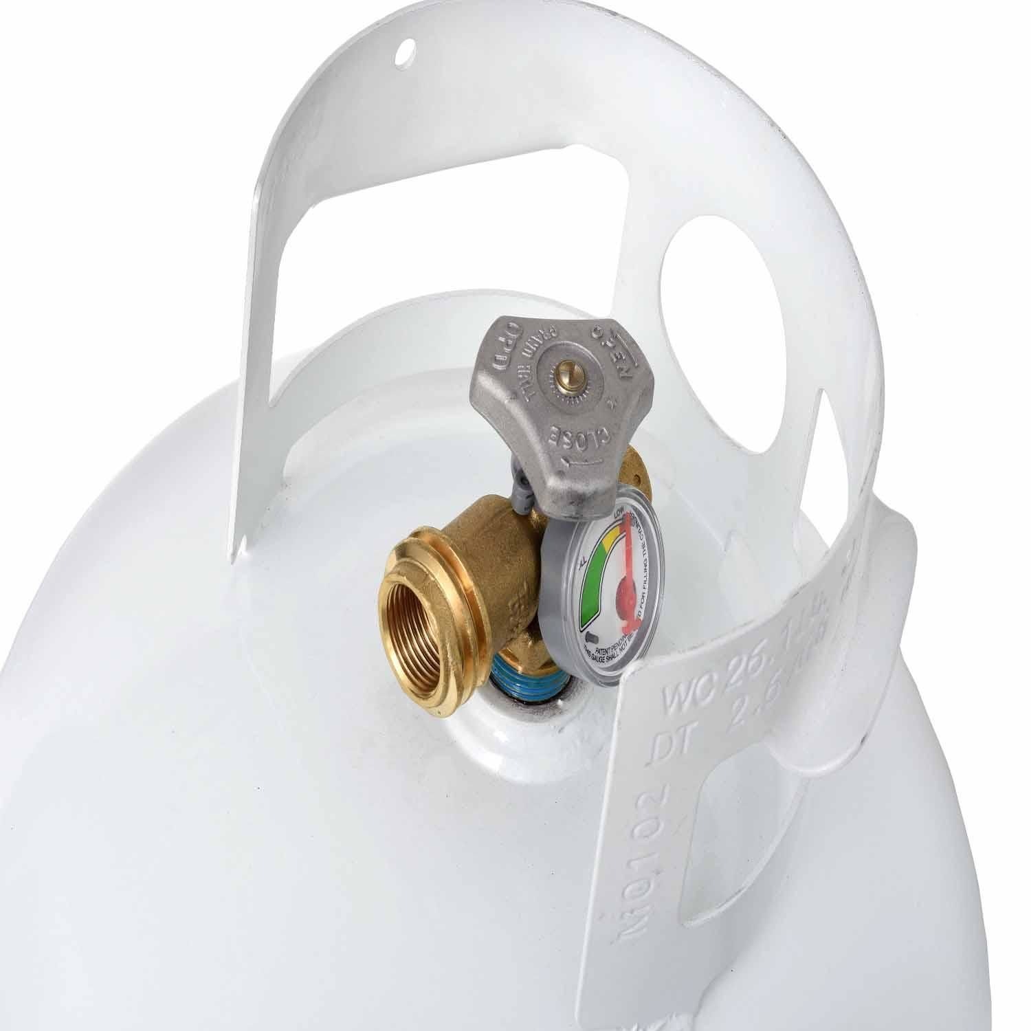 FLAME KING 11lbs Propane Squatty Cylinder Tank with Gauge and Type 1 ...