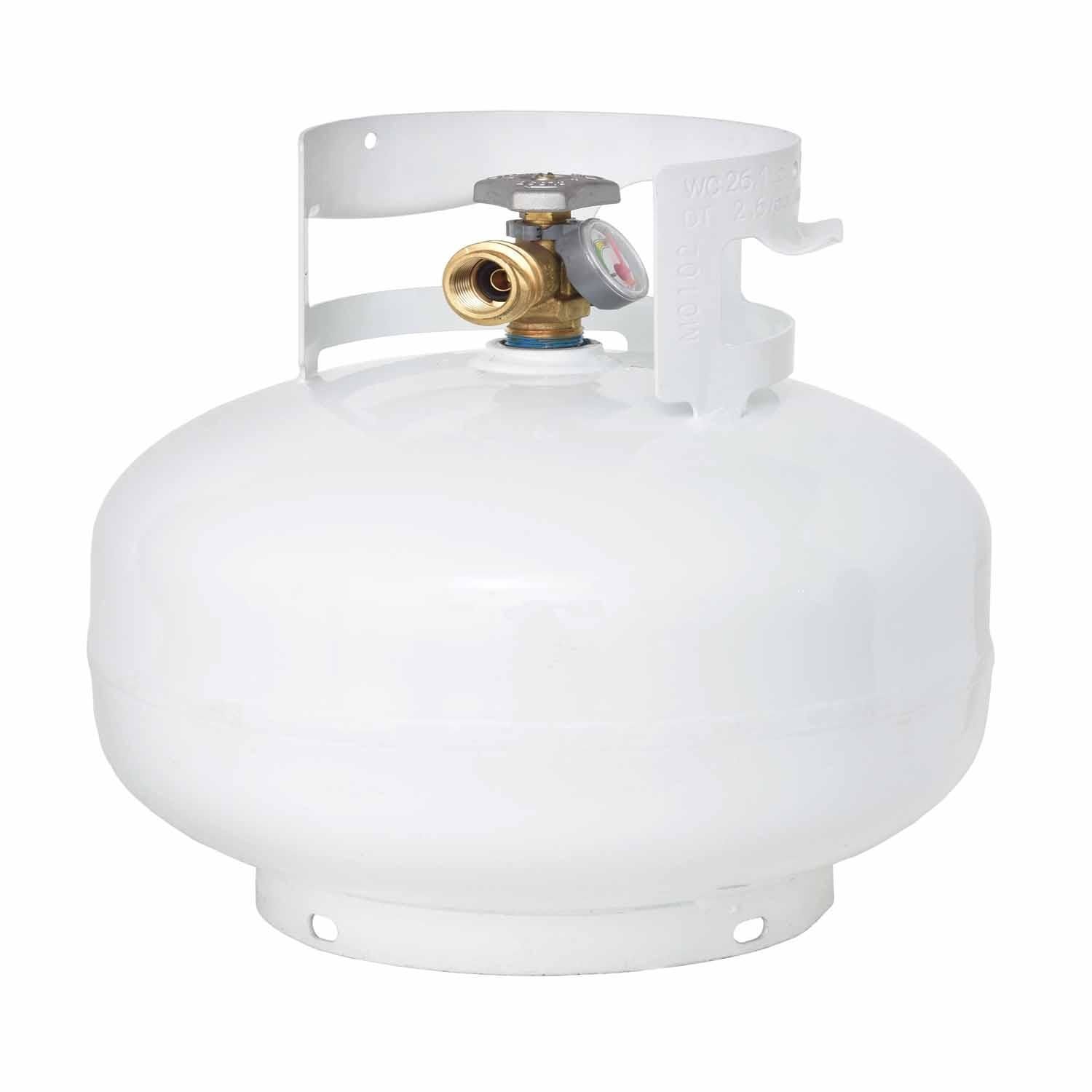 FLAME KING 11lbs Propane Squatty Cylinder Tank with Gauge and Type 1 ...