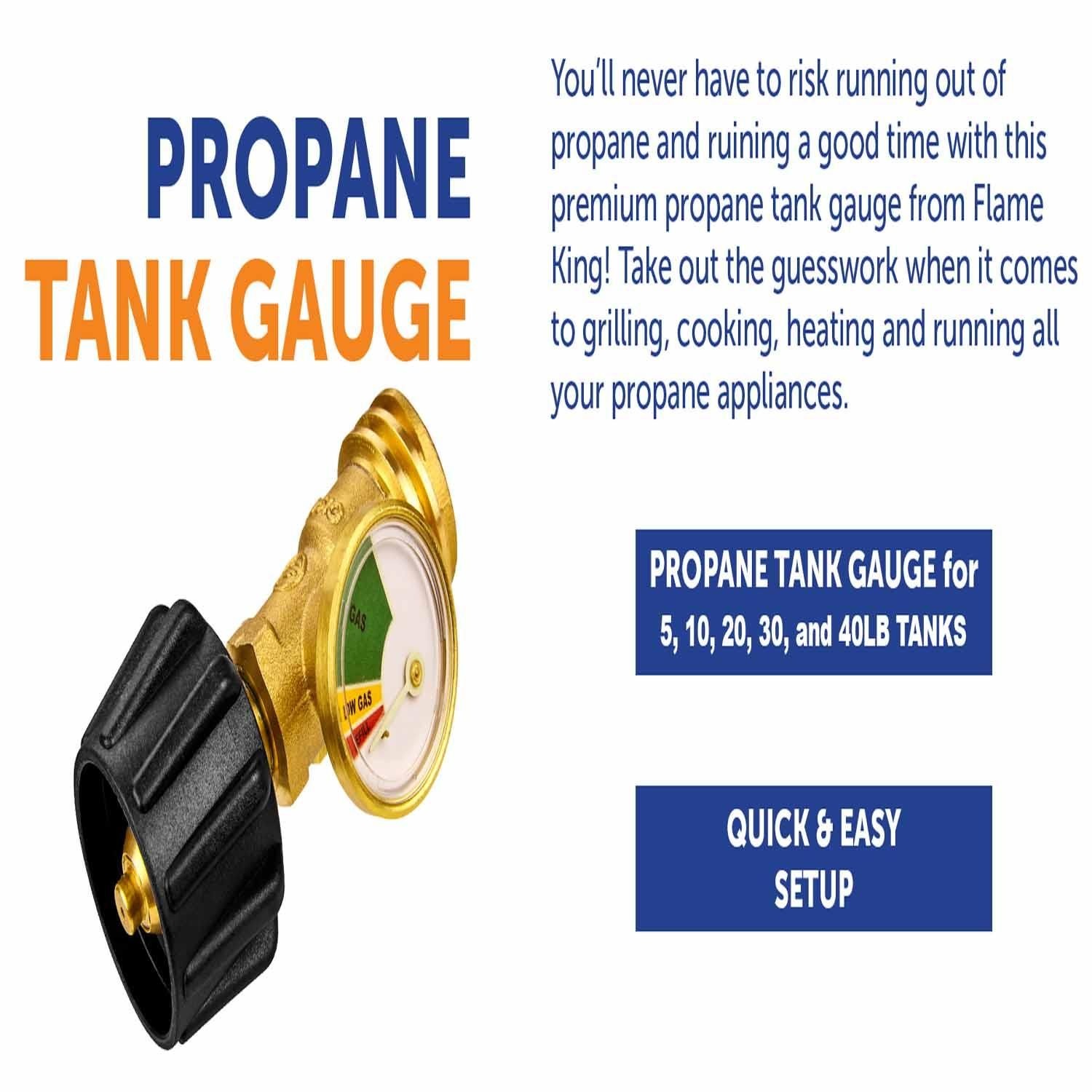 FLAME KING Propane Gas Level Indicator Gauge for Tank Cylinder