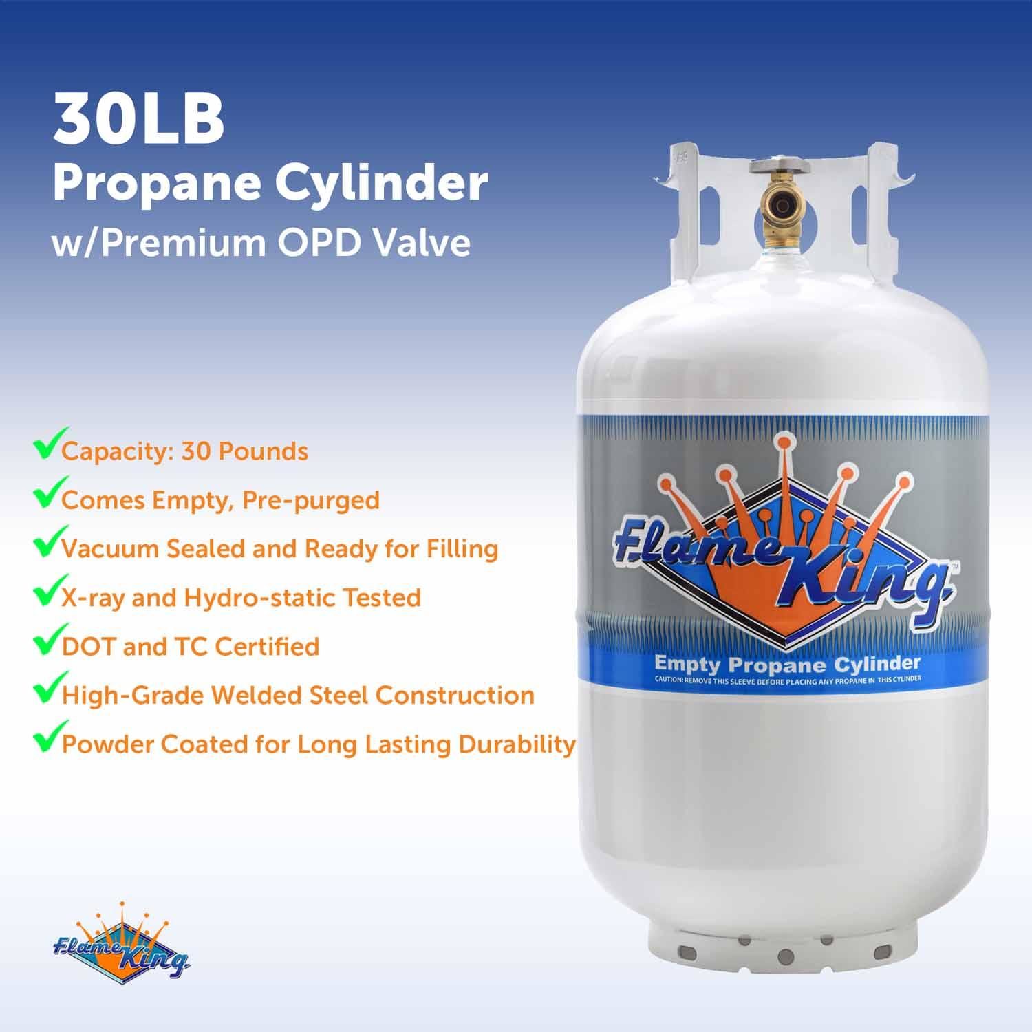 FLAME KING 30lbs Propane Cylinder Tank with OPD
