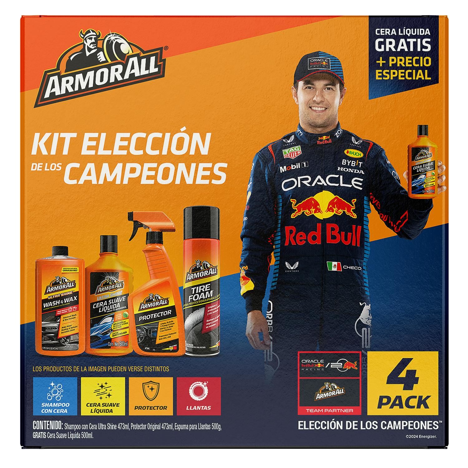 Kit Red Bull Racing Armor All 4 Piezas