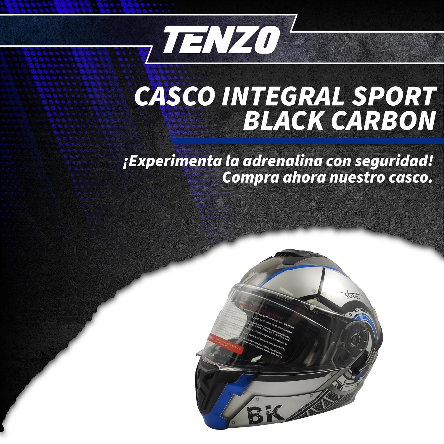 Casco de Moto con Diseno Grande de Tenzo Tenzo R
