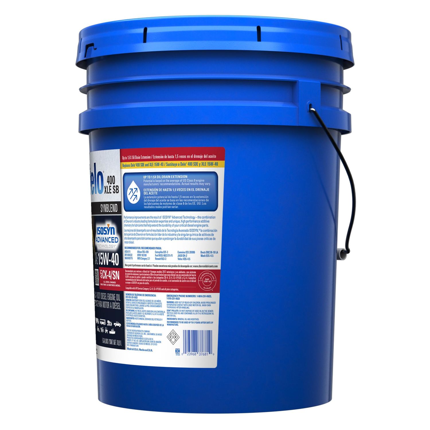 Aceite de Motor Chevron Diesel Convencional 15W-40 5 Galones