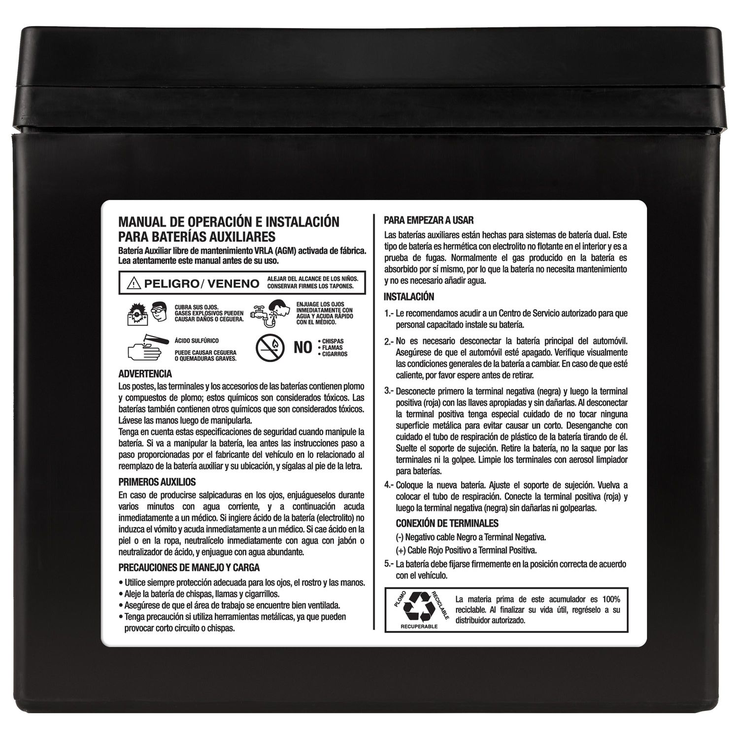 Bateria AGM Duralast AUX14