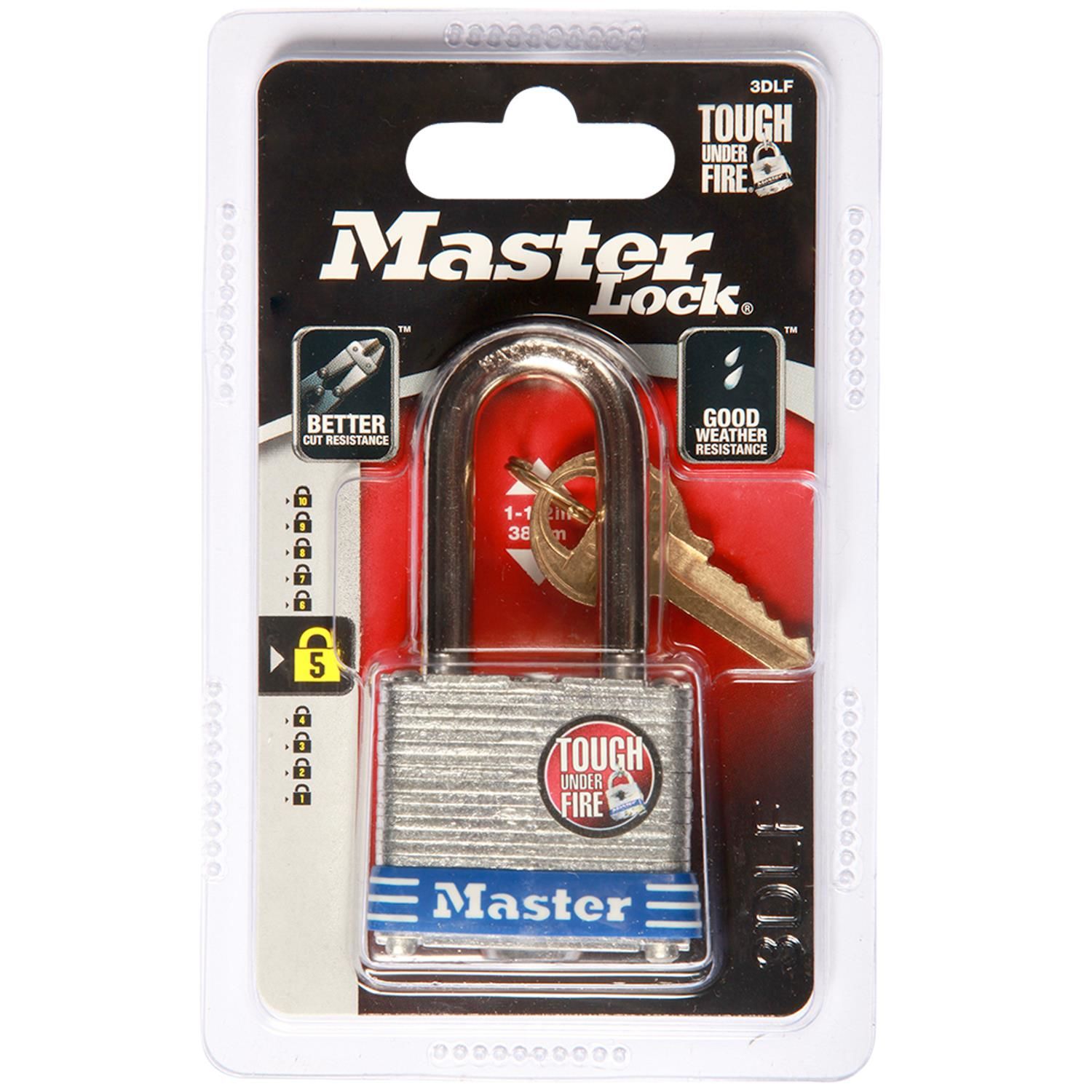 Master Lock Candado Laminado con Gancho Largo, 40 Mm