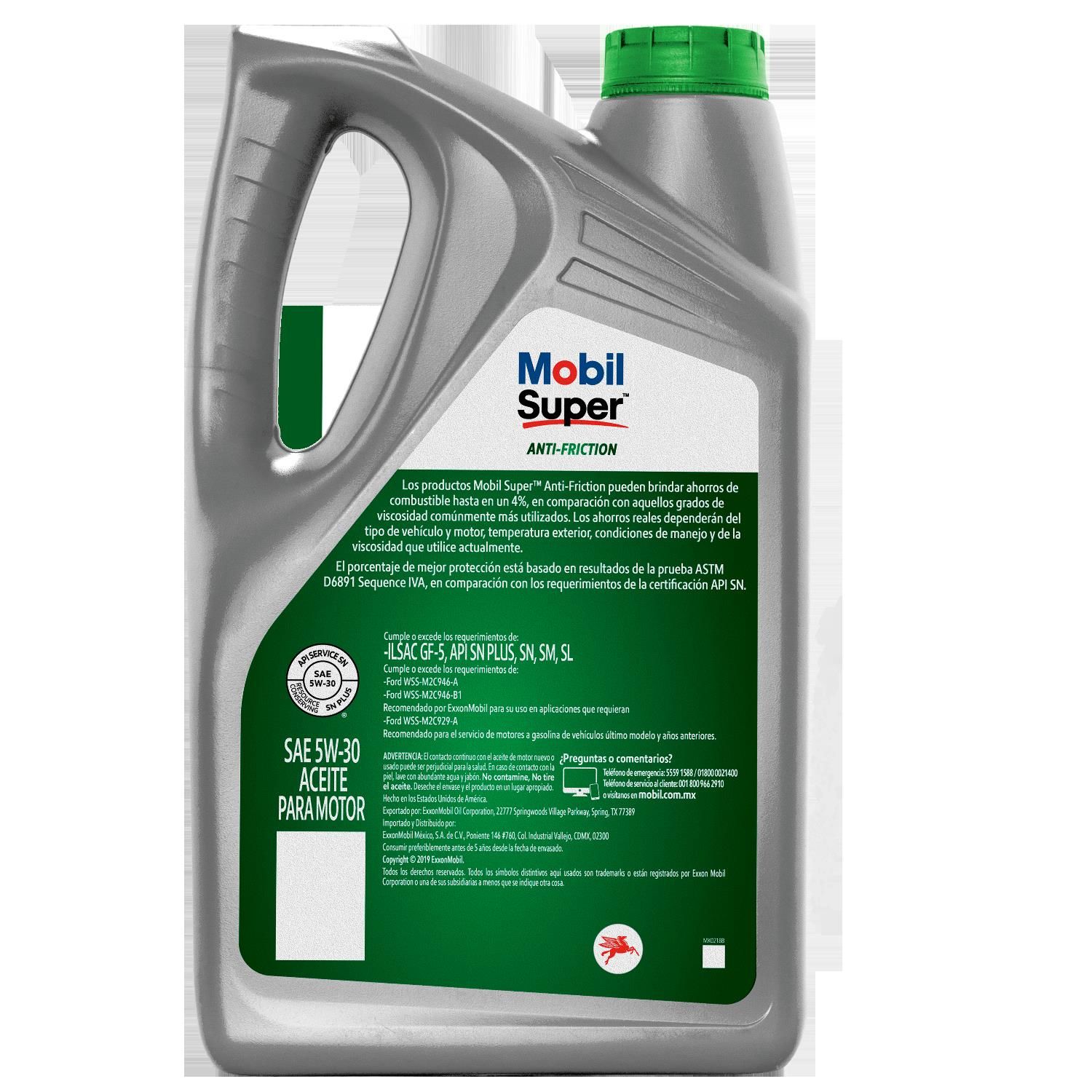 Aceite de Motor Mobil Multigrado 5W-30 5 Cuartos